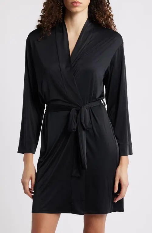Natori Aphrodite Satin Robe - Black