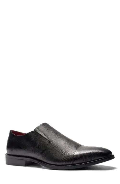 CARLOS BY CARLOS SANTANA Eclipse Cap-toe Leather Loafers - Black Leather