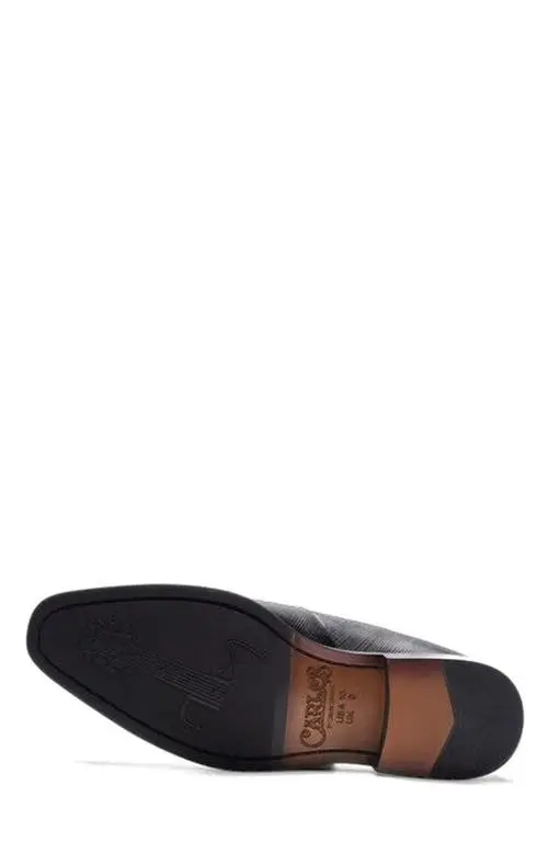 CARLOS BY CARLOS SANTANA Eclipse Cap-toe Leather Loafers - Black Leather