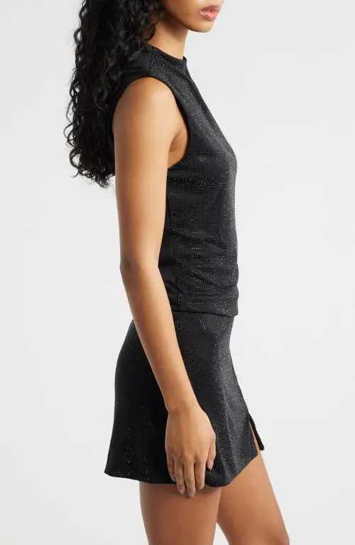 Mango Rhinestone Sleeveless Knit Top