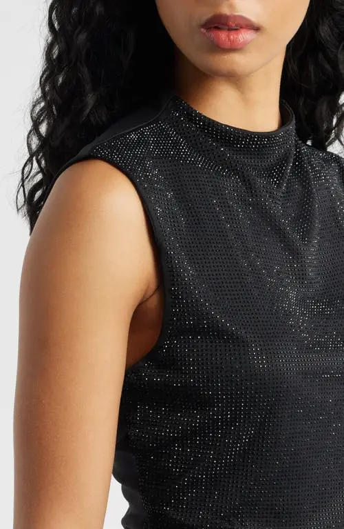 Mango Rhinestone Sleeveless Knit Top