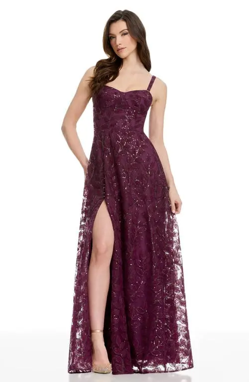 Dress The Population Piper Sequin Embroidered Gown