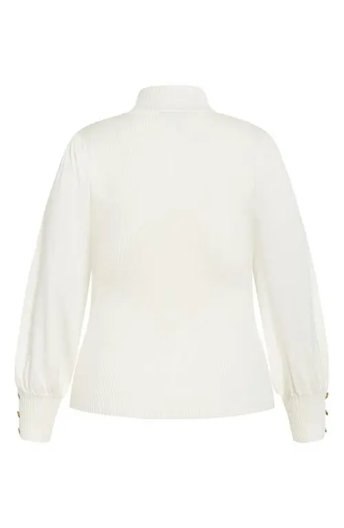 City Chic Sofia Mock Neck Rib Sweater