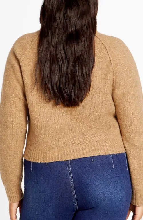 City Chic Demi Turtleneck Sweater - Sand