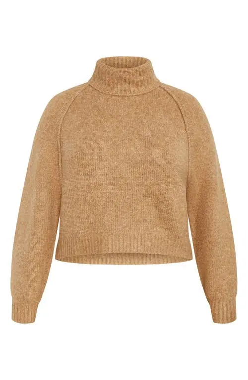 City Chic Demi Turtleneck Sweater - Sand