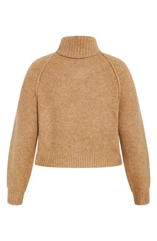 City Chic Demi Turtleneck Sweater - Sand