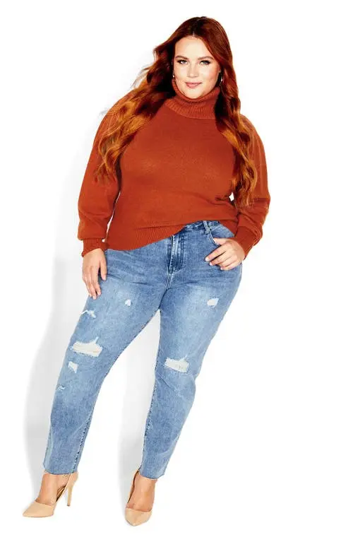City Chic Softly Sweet Turtleneck Sweater
