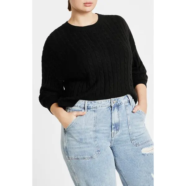 City Chic Kenia Cable Stitch Sweater