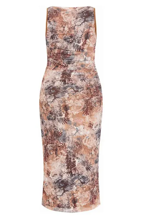 City Chic Western Print Mesh Maxi Dress