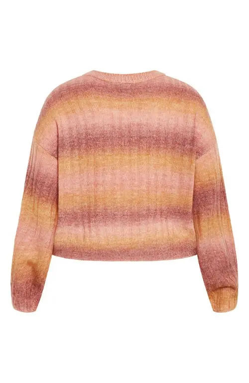 City Chic Shay Ombré Stripe Rib Sweater
