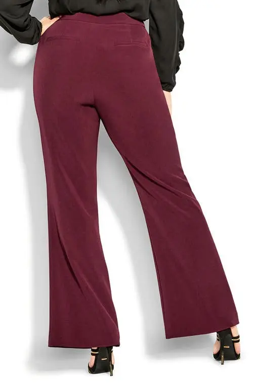 City Chic Vienna High-waist Flare Pants - Red