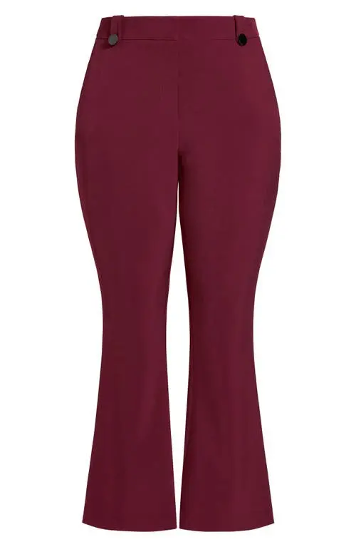City Chic Vienna High-waist Flare Pants - Red