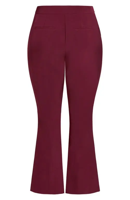 City Chic Vienna High-waist Flare Pants - Red