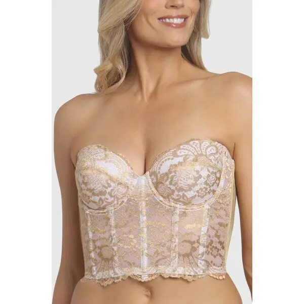 DOMINIQUE INTIMATES Estrada X Strapless Low Back Bustier Bra - Gold