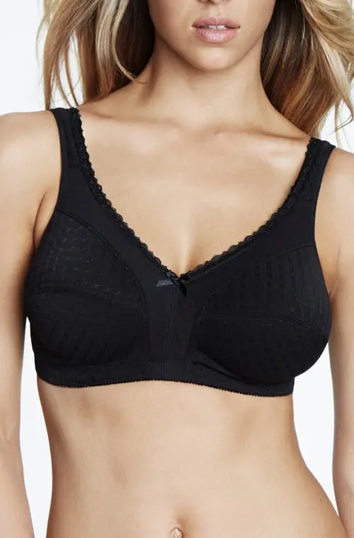 DOMINIQUE INTIMATES Marcelle Wire Free Cotton Comfort Bra - Black