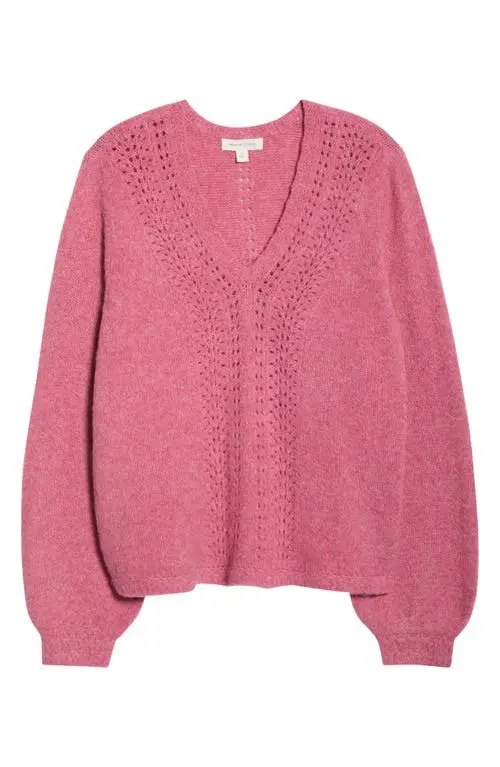 Treasure & Bond Pointelle V-neck Sweater