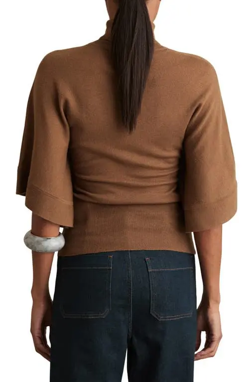 REISS Hadley Turtleneck Dolman Sleeve Wool Sweater - Tan