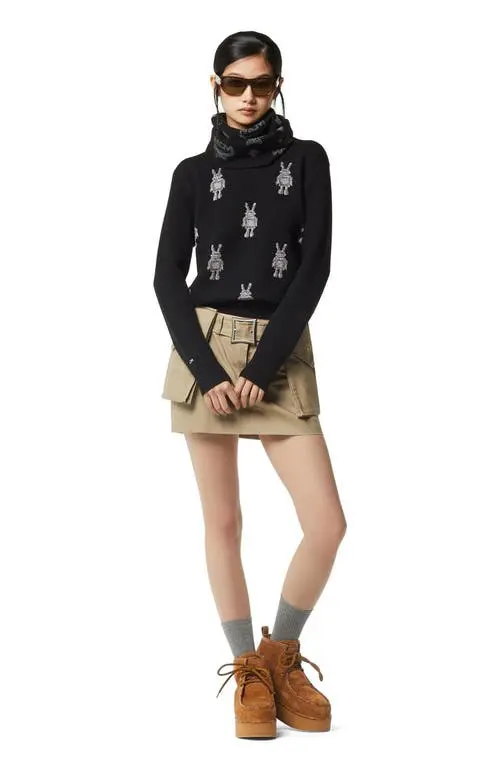 Mcm Monogram Wool Jacquard Neck Warmer