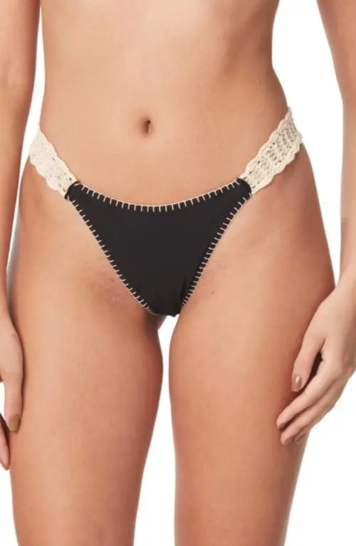 CAPITTANA Alessia Crochet Bikini Bottom - Black