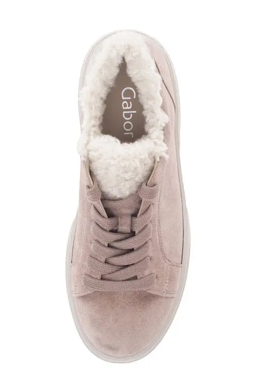 Gabor 73.221 Faux Fur Lined Platform Sneaker - Rosewood
