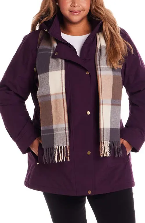 Gallery Water Resistant Insulated Stadium Jacket - Blackberry