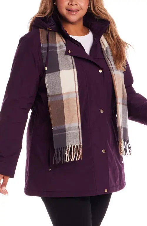 Gallery Water Resistant Insulated Stadium Jacket - Blackberry