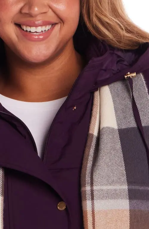 Gallery Water Resistant Insulated Stadium Jacket - Blackberry