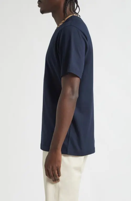 Burberry Ryan Check Trim T-shirt - Navy