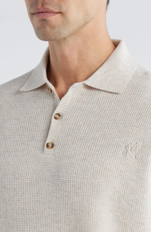 MALBON Gauge Long Sleeve Wool Polo