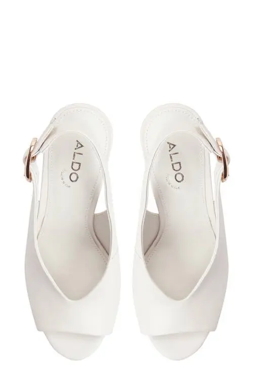 Aldo Tatianah Platform Wedge Sandal - White/bone