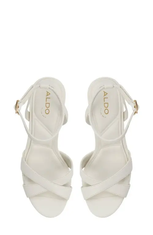 Aldo Rosine Ankle Strap Platform Sandal - White/bone