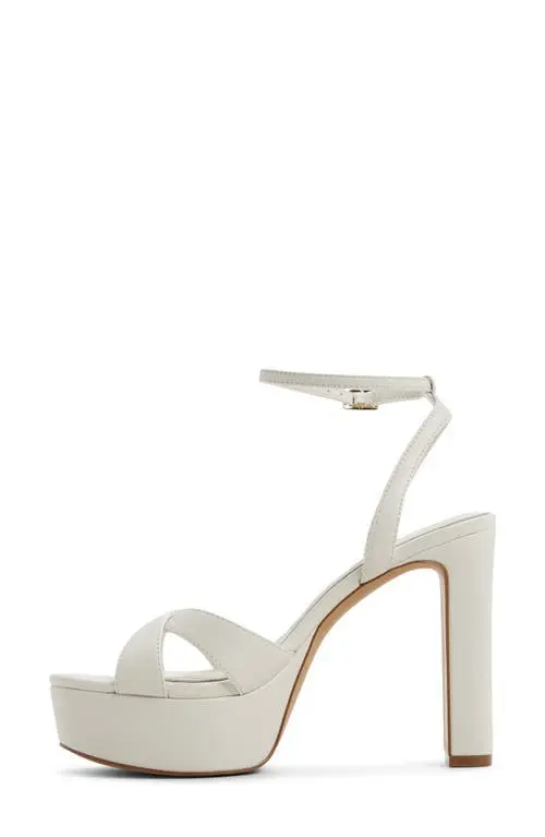 Aldo Rosine Ankle Strap Platform Sandal - White/bone