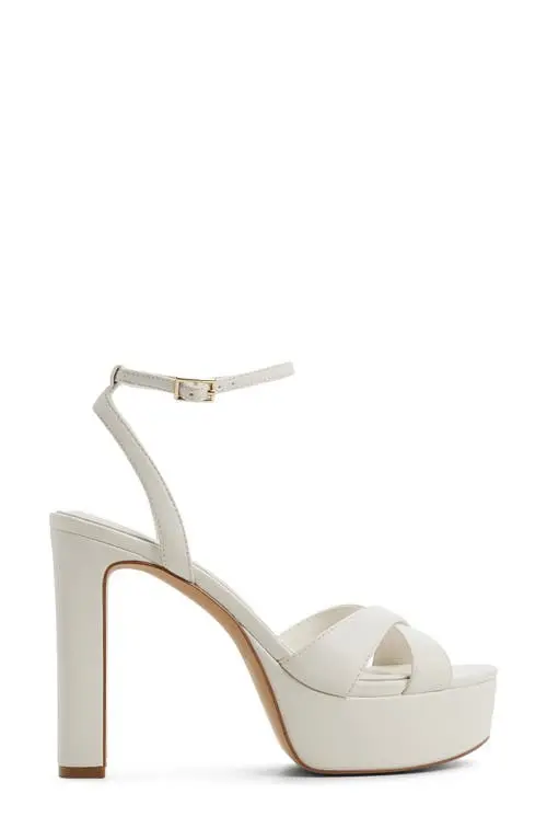 Aldo Rosine Ankle Strap Platform Sandal - White/bone