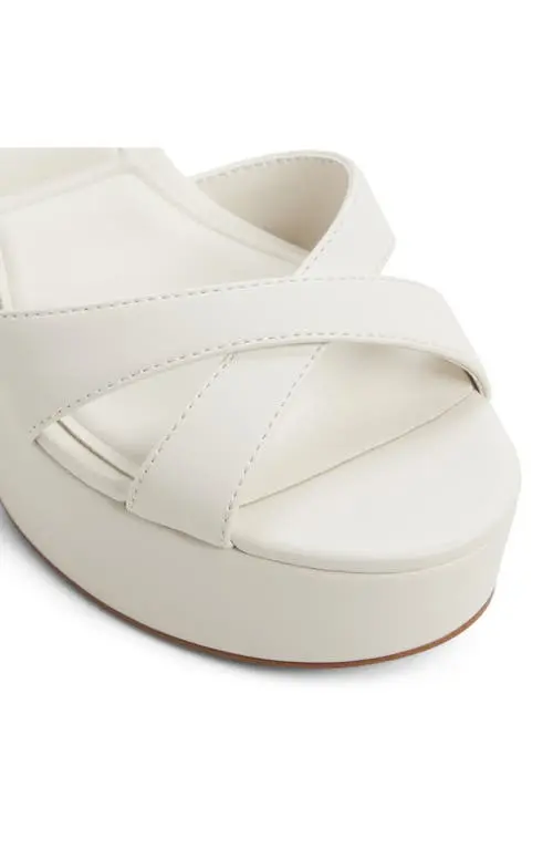 Aldo Rosine Ankle Strap Platform Sandal - White/bone