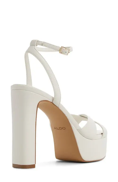 Aldo Rosine Ankle Strap Platform Sandal - White/bone