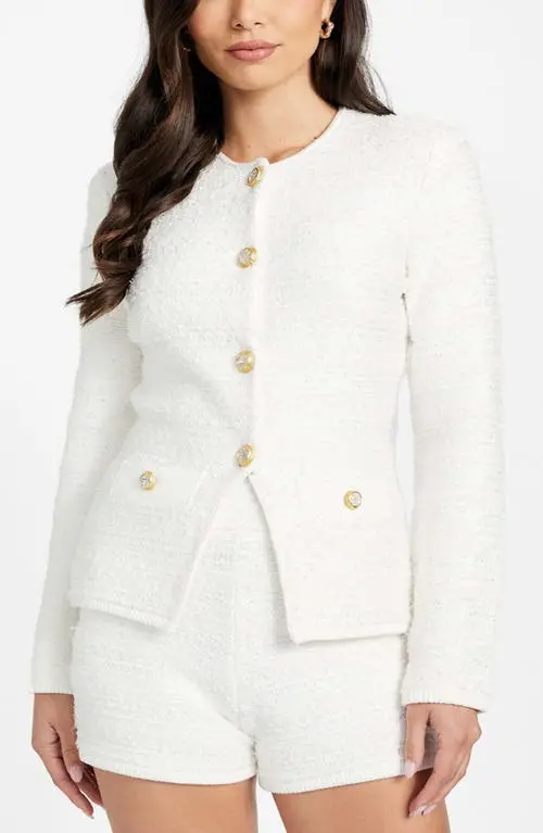 MARCIANO Clara Texture Cardigan - White