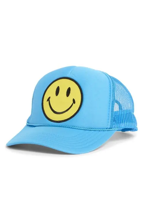 Aviator Nation Smiley Baseball Cap - Neon Blue