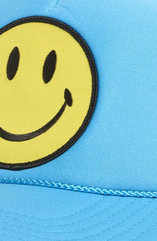 Aviator Nation Smiley Baseball Cap - Neon Blue