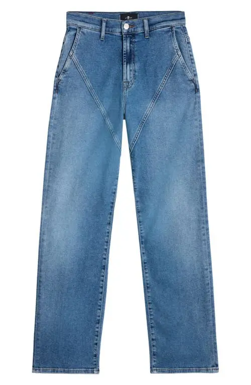 7 For All Mankind Stovepipe Straight-leg Jeans - Oceanstone