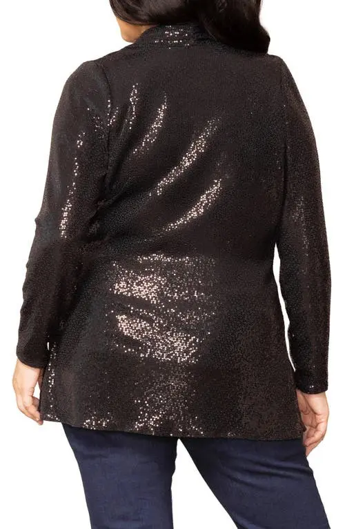 KIYONNA Sequin Tie-waist Jersey Jacket