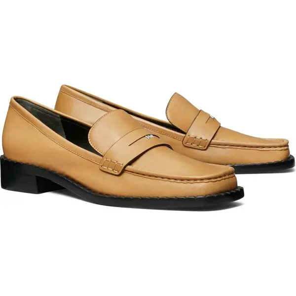 Tory Burch Square Toe Loafer - Honeycomb Tan