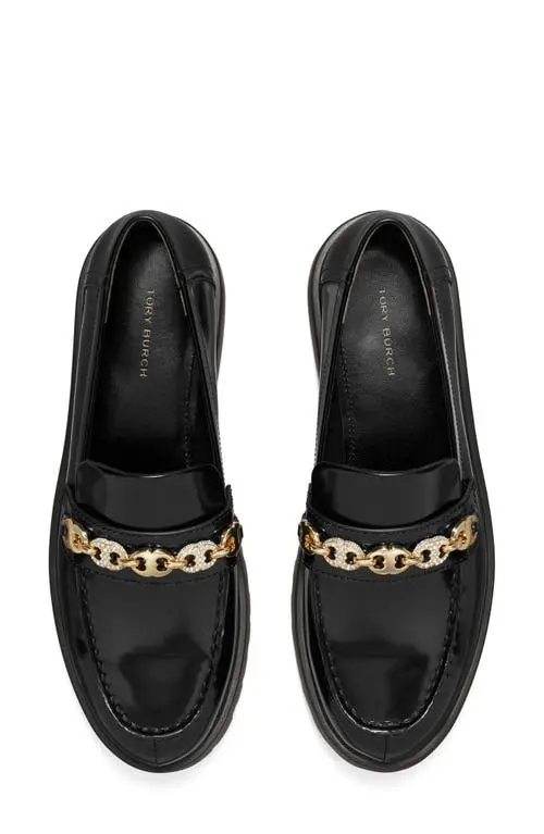 Tory Burch Gemini Embellished Lug Sole Loafer