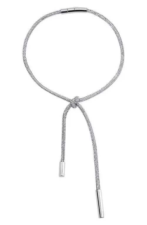 AREA Crystal Knot Necklace - Clear Crystal/silver