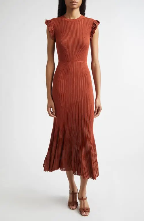 Ulla Johnson Noelle Metallic Knit Dress - Copper