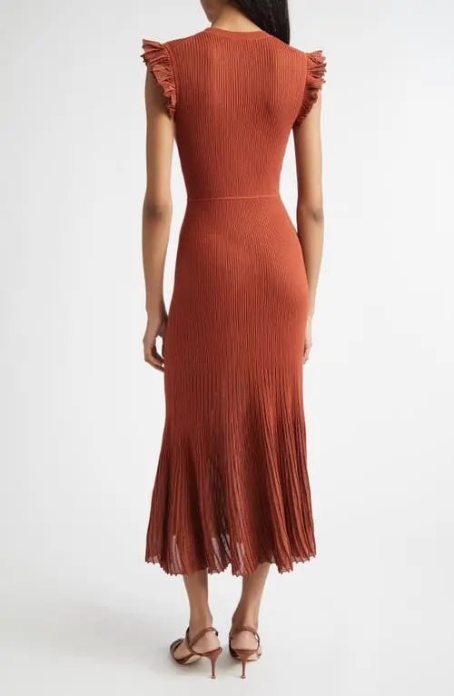 Ulla Johnson Noelle Metallic Knit Dress - Copper