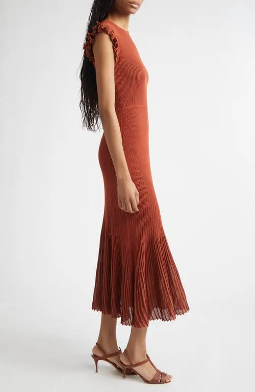 Ulla Johnson Noelle Metallic Knit Dress - Copper