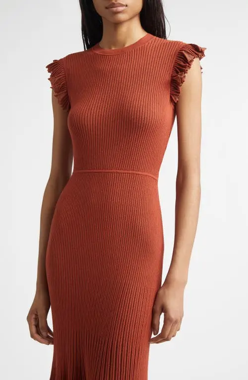 Ulla Johnson Noelle Metallic Knit Dress - Copper
