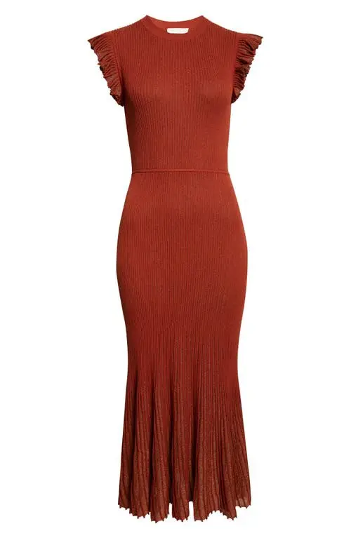 Ulla Johnson Noelle Metallic Knit Dress - Copper