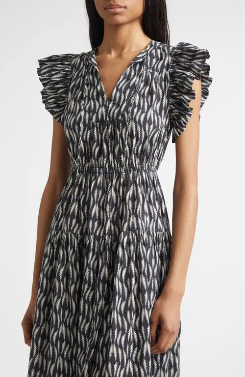 Ulla Johnson Kairi Flutter Sleeve Midi Dress