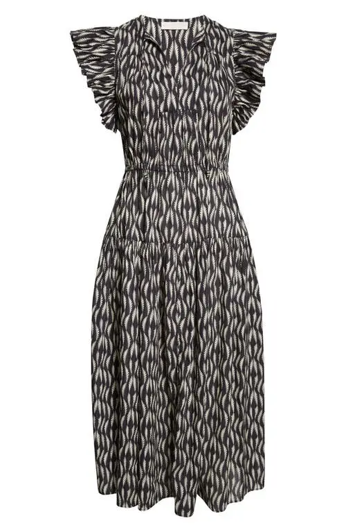 Ulla Johnson Kairi Flutter Sleeve Midi Dress